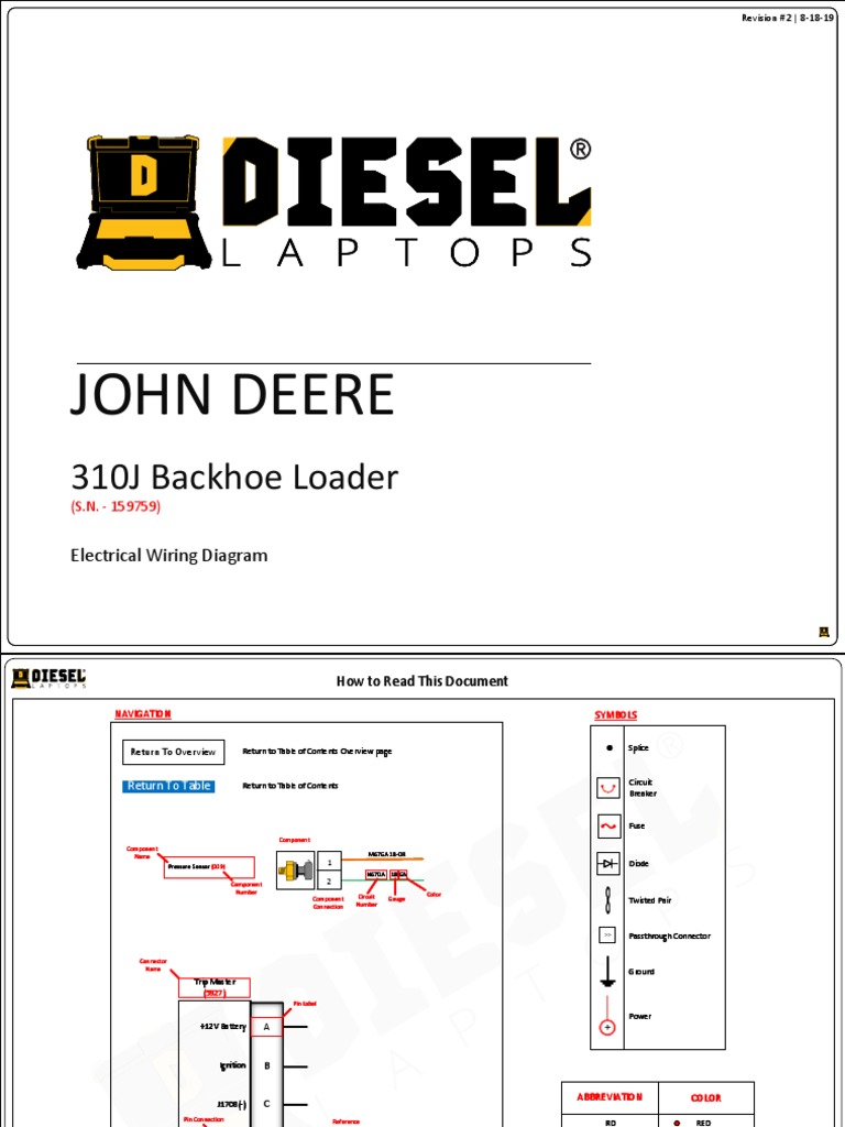 John Deere 310J Electrical Diagram | PDF | Relay | Switch