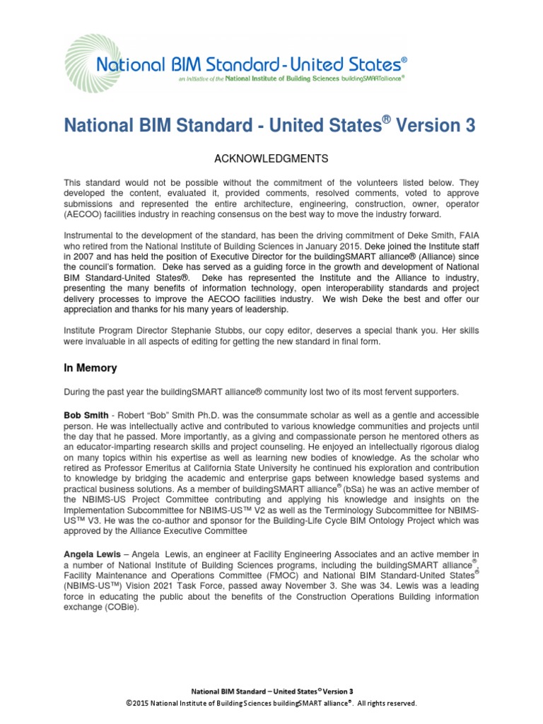 NBIMS-US V3 Acknowlegments | PDF | Building Information Modeling ...