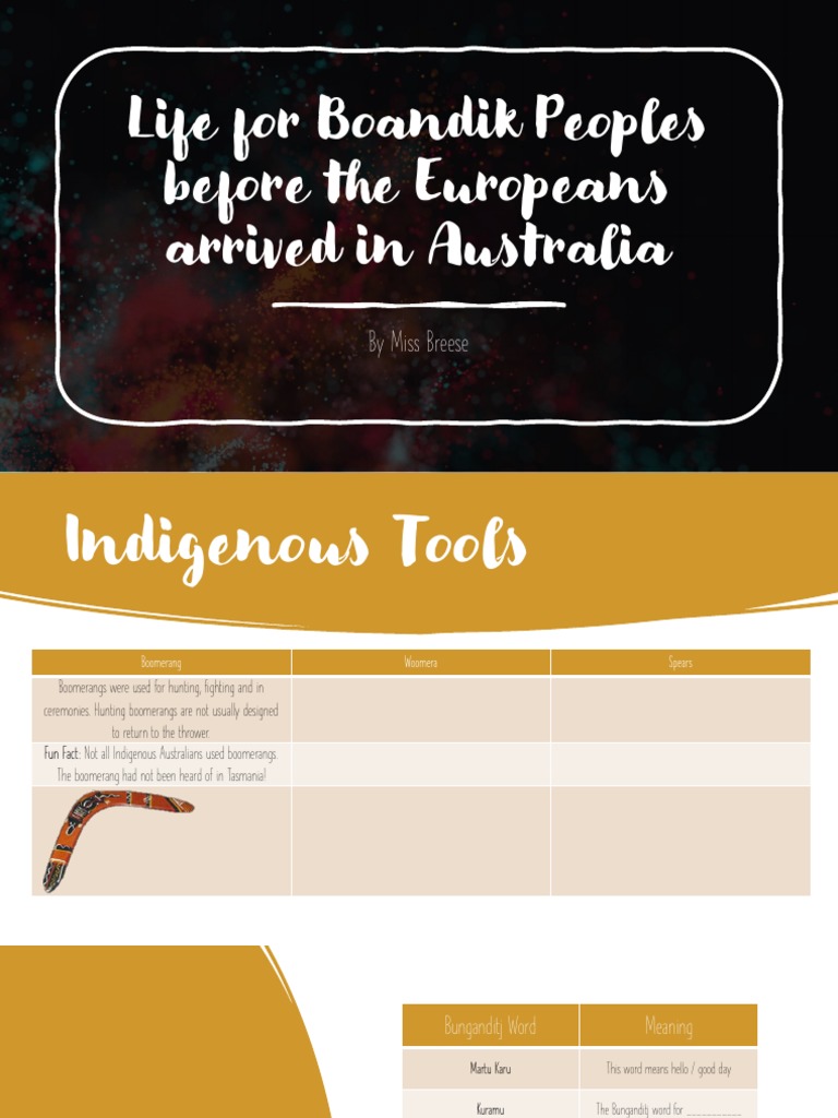 life for boandik peoples before the europeans arrived | PDF