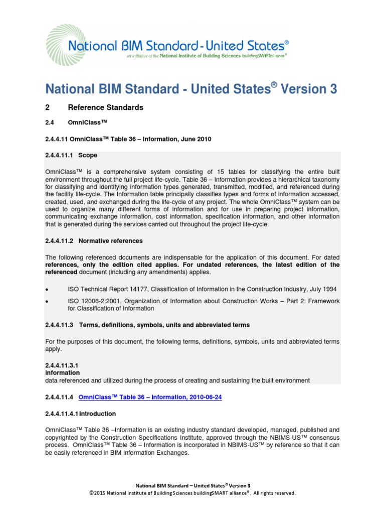 NBIMS-US V3 2.4.4.11 Omniclass Table 36 Information | PDF | Building ...