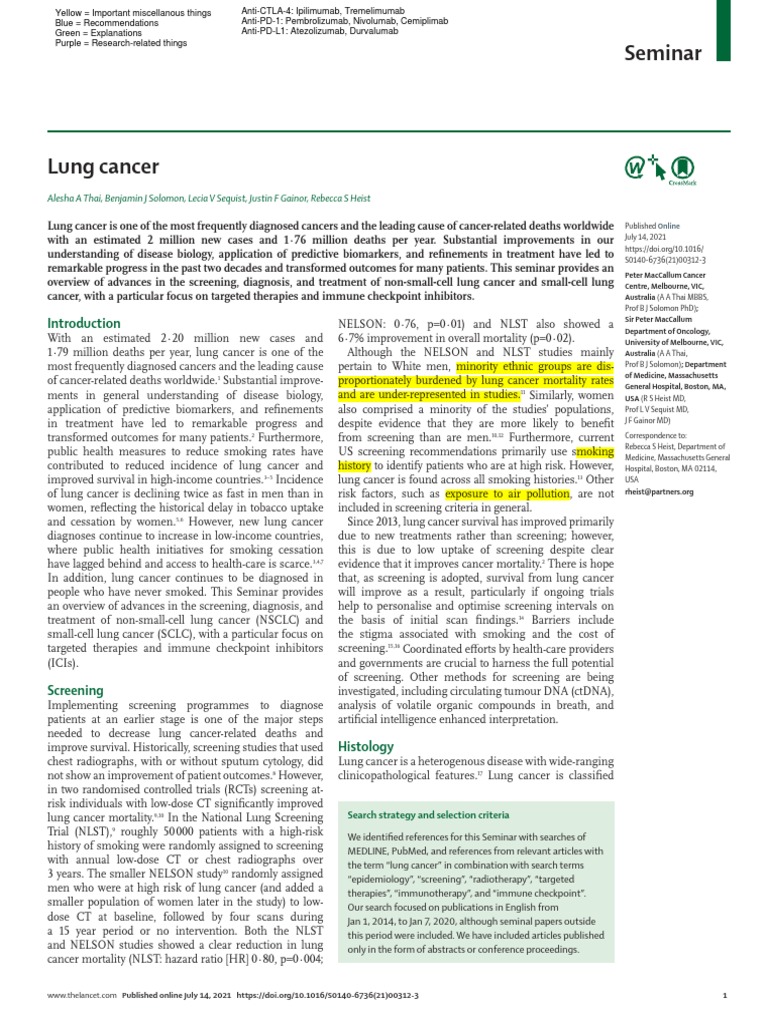 Lung Cancer - 2021 | PDF | Lung Cancer | Cancer