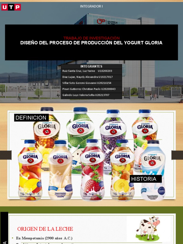Proceso de Producción del Yogurt Gloria | PDF | Leche | Yogur