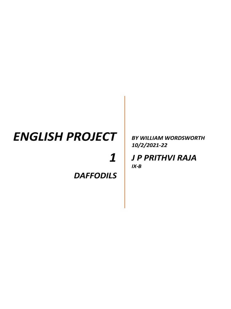 English Project 1 Grade 9 | PDF