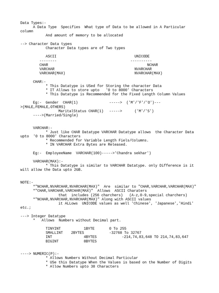 Data Types Runningnotes 15jun2023 Pdf Data Type Integer Computer Science 