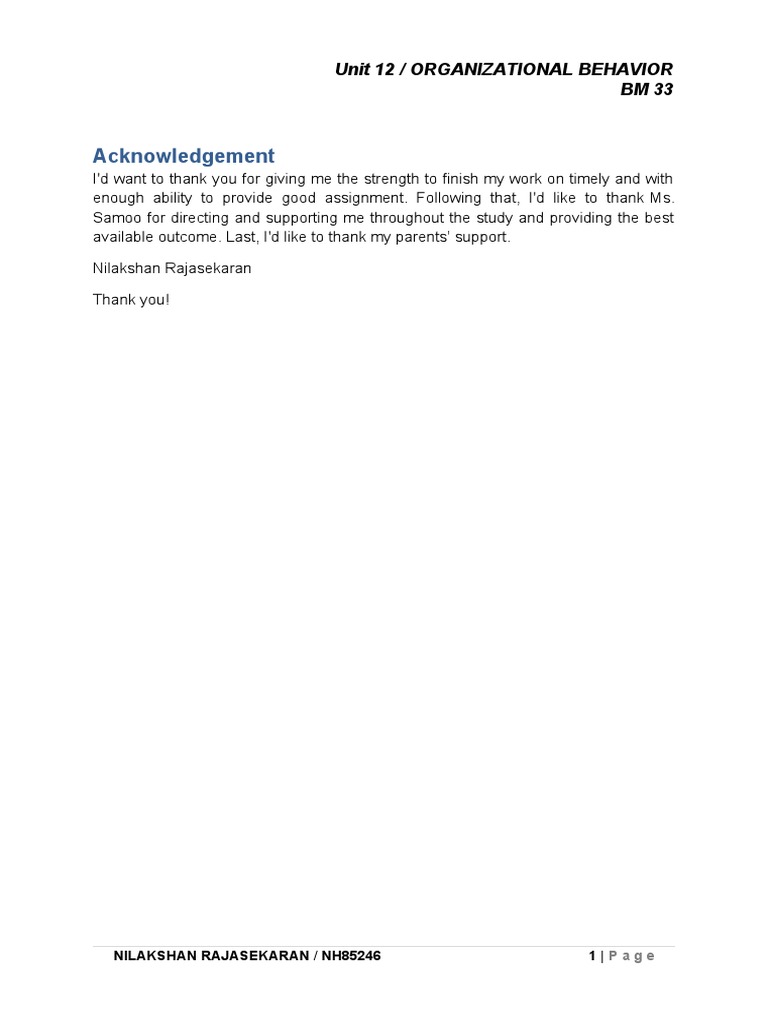 Ob Assignment | PDF | Motivation | Motivational