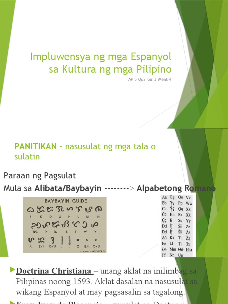 Impluwensya NG Mga Espanyol Sa Kultura NG Mga Sinaunang Pilipino | PDF