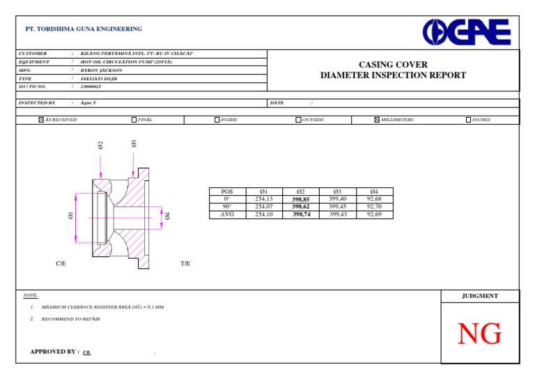 AR-Casing Cover _Diameter Inspection Report | PDF