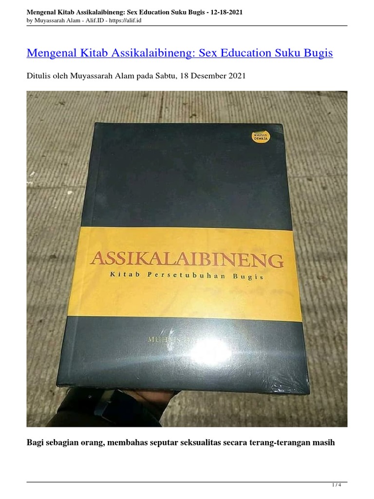 Mengenal Kitab Assikalaibineng - Sex Education Suku Bugis | PDF