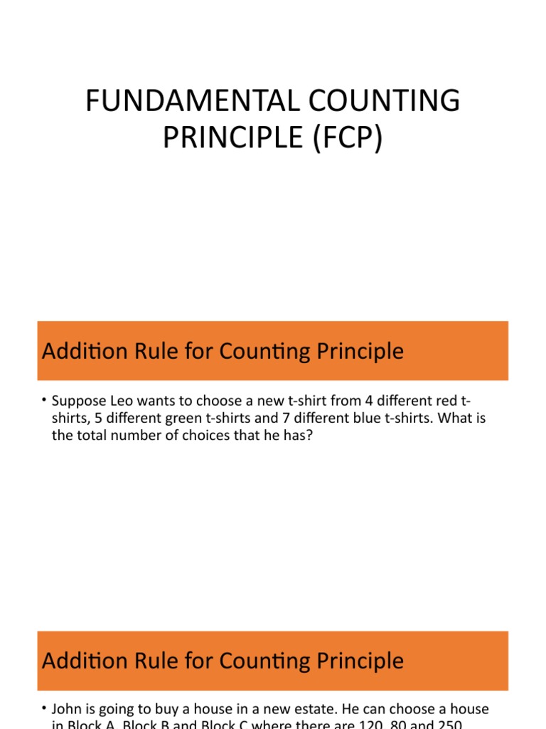 Fundamental Counting Principle (FCP) | PDF | Food And Drink | Linguistics