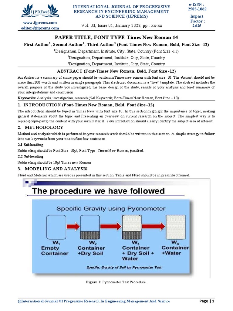 IJPREMS January 2023 Research Overview | PDF | Times New Roman | Matter