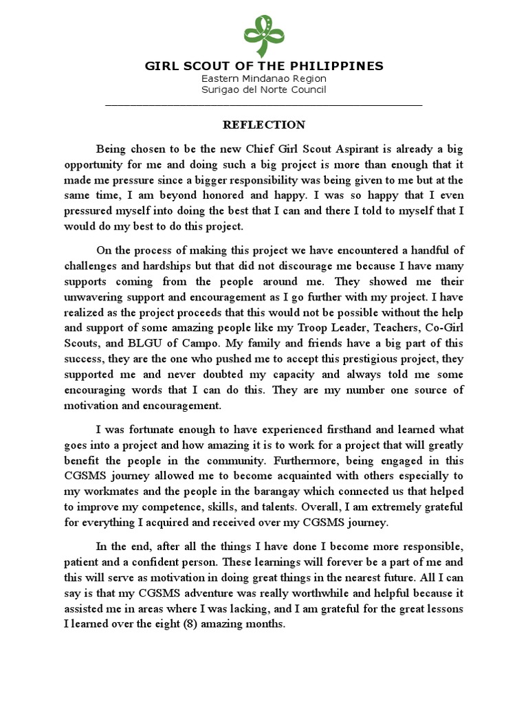 REFLECTION | PDF | Cognition | Behavior Modification