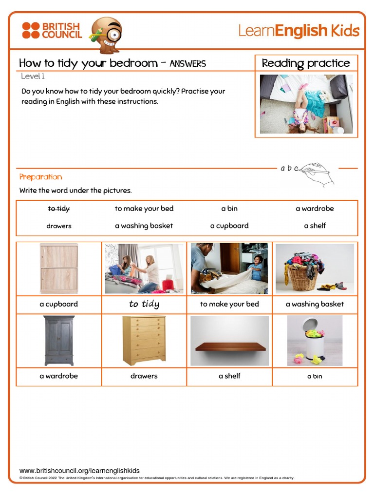 Bedroom Tidying Guide for Kids | PDF