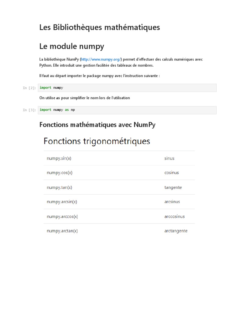 NumPy et Matplotlib : Calculs et Graphiques | PDF | Logiciel gratuit ...