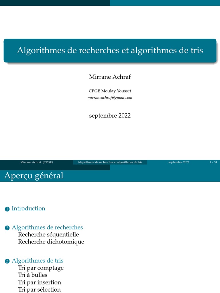 Algorithmes de tri par comptage | PDF | Mathématiques appliqués ...