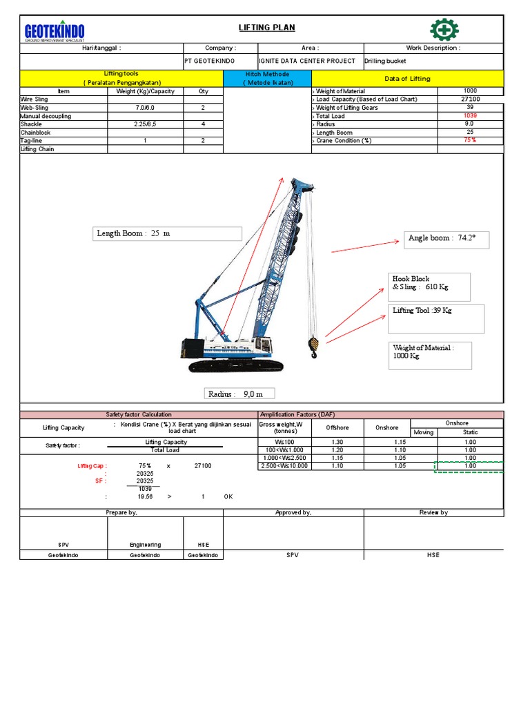 GEO Lifting Plan | PDF | Crane (Machine) | Mechanical Engineering