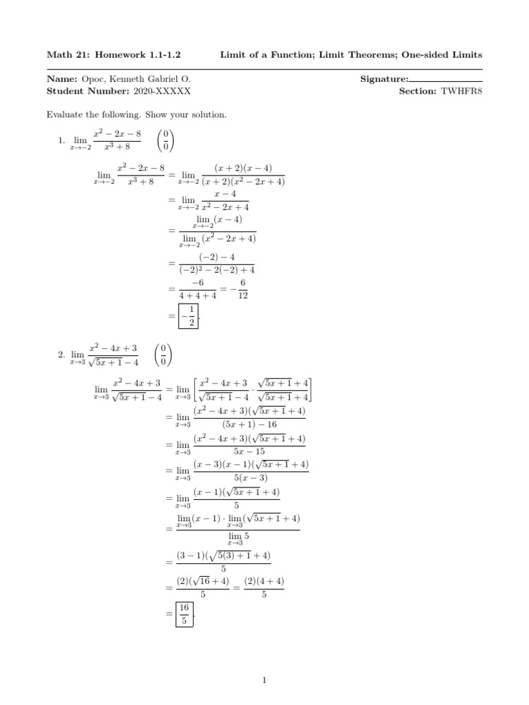 HW-1 1-1 2 | PDF | Mathematical Analysis | Mathematics