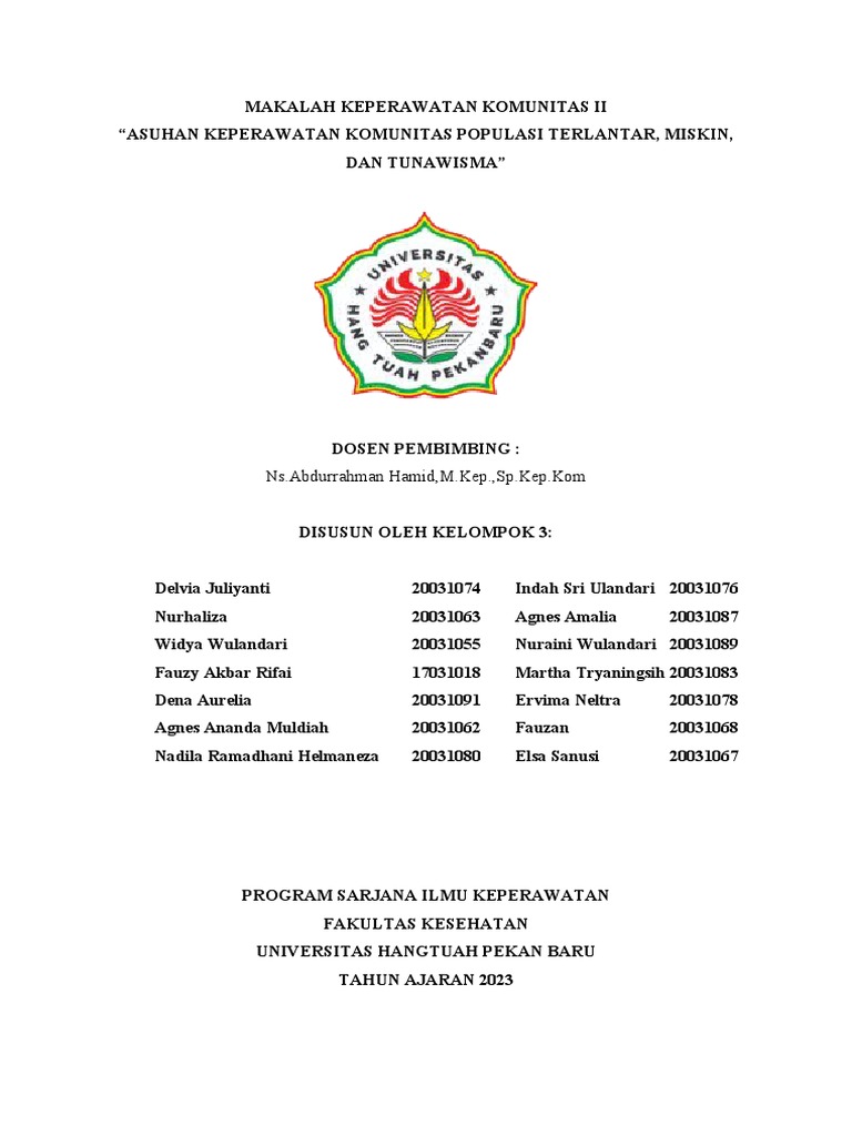 Makalah Keperawatan Komunitas Ii Populasi Terlantar | PDF