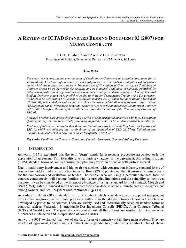 A Review of Ictad Standard Bidding Document 02 | PDF | Employment | Ambiguity