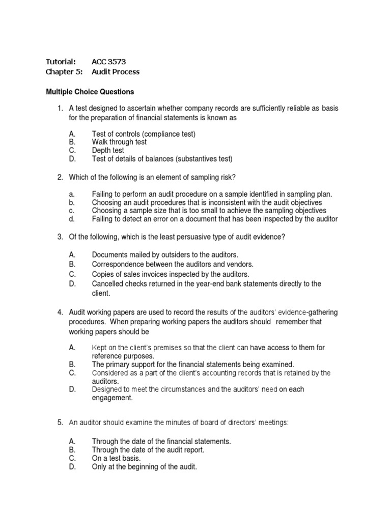 Tutorial 5 | PDF | Audit | Financial Audit