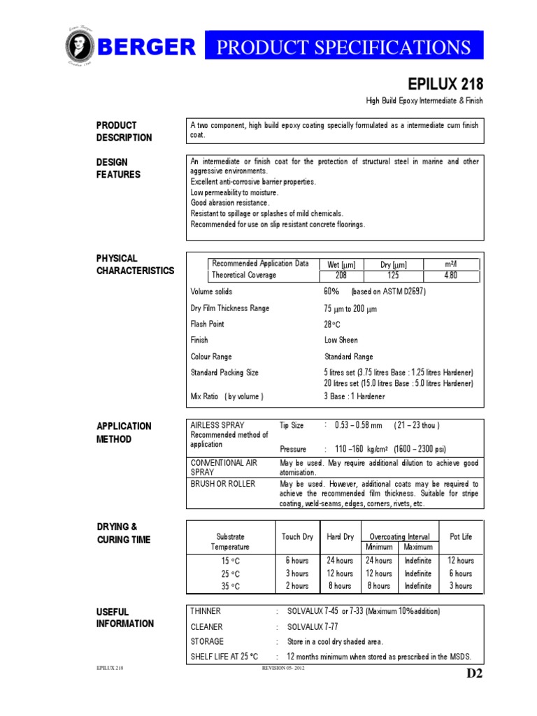 d2) Epilux218 4267 | PDF | Epoxy | Humidity