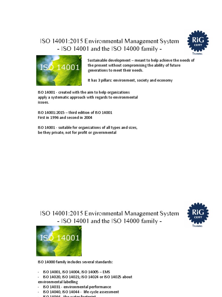 ISO 14001 & The ISO 14000 Family | PDF
