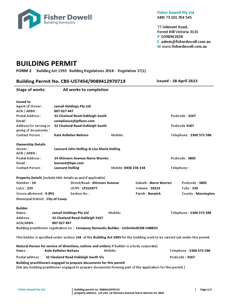 Form 2 Building Permit Nov22 | PDF | Justice | Crime & Violence