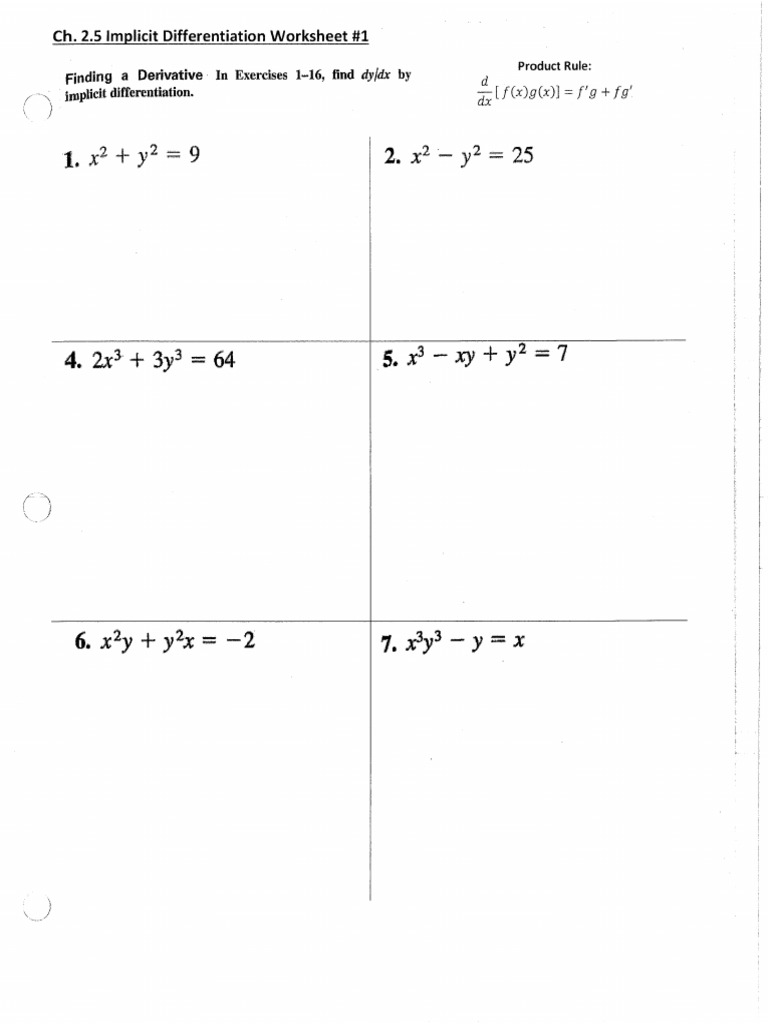 2.5_implicit_practice_ws_1 | PDF | Elementary Mathematics | Functions And Mappings