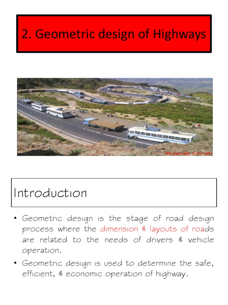 Ch2.0 Geometric Design of Highways | PDF | Road | Lane