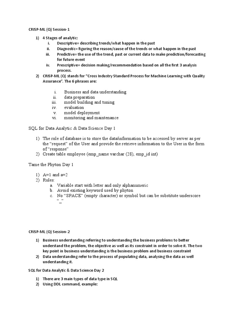 CRISP | PDF | Data | Sql