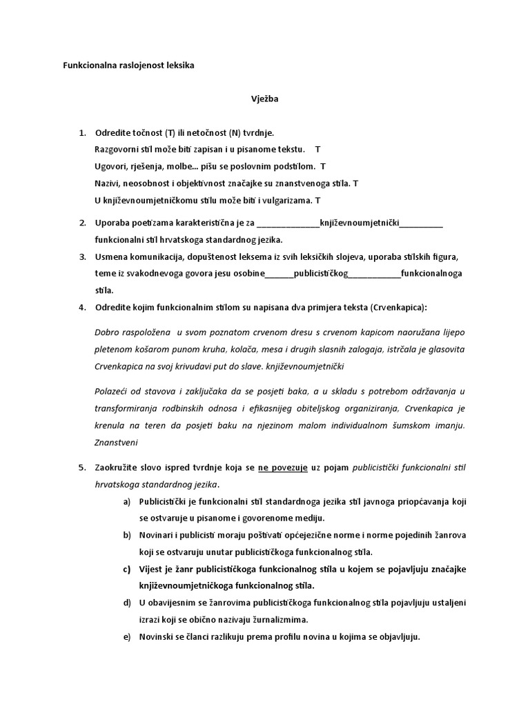 Funkcionalna Raslojenost Leksika | PDF