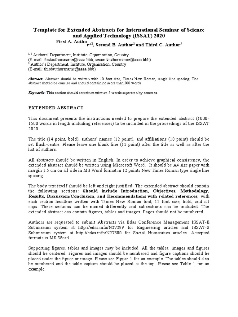 Extended Abstract Template | PDF | Writing | Written Communication