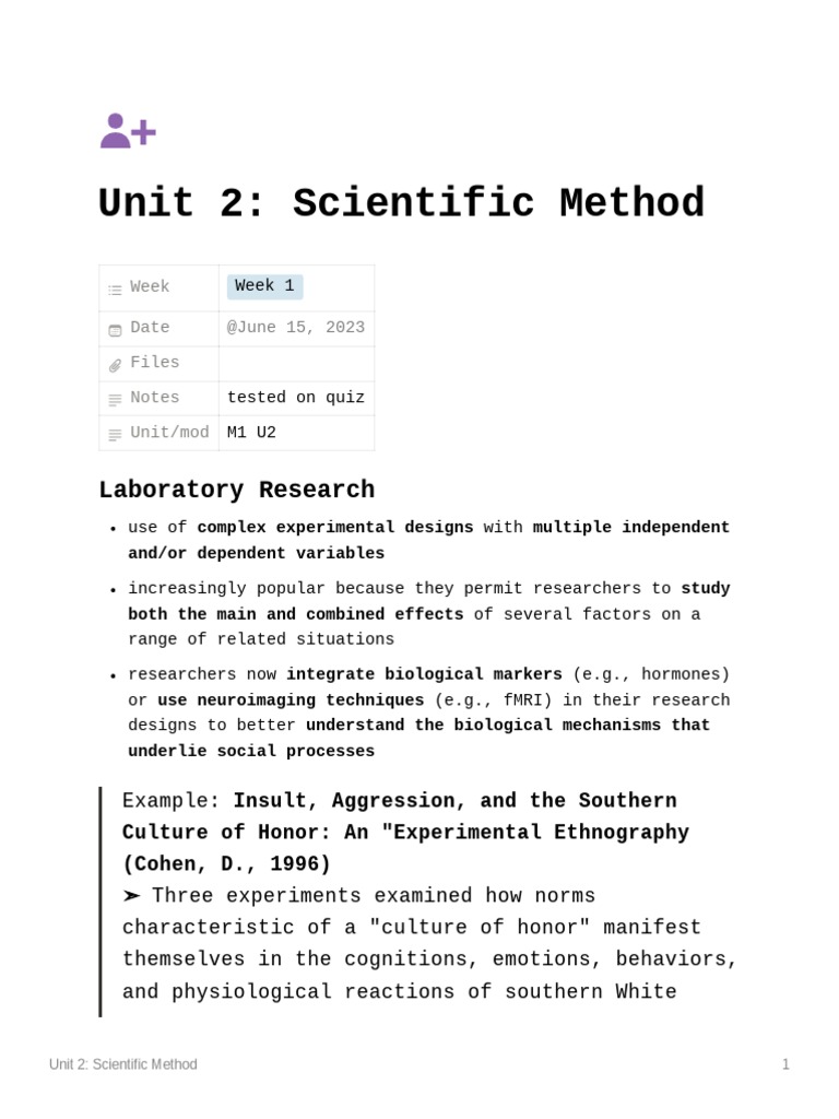 Unit 2 Scientific Method | PDF | Obedience (Human Behavior) | Experiment