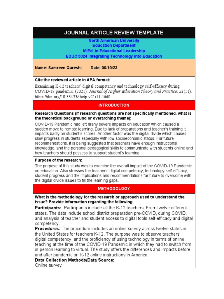 Research Assignment | PDF | Teachers | Educational Technology