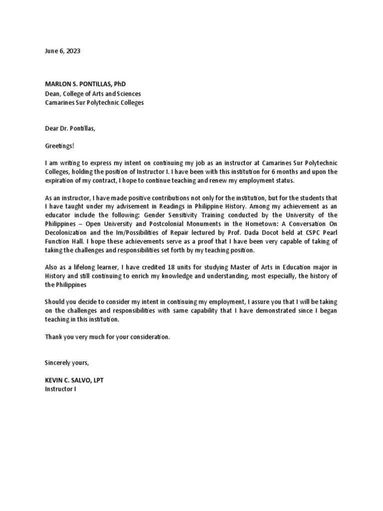 Letter of Intent | PDF
