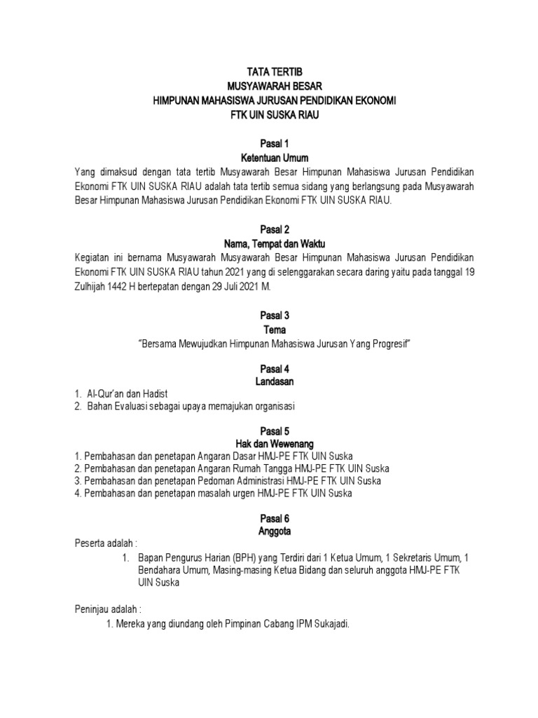 Tatib MUBES Dan SIDANG | PDF