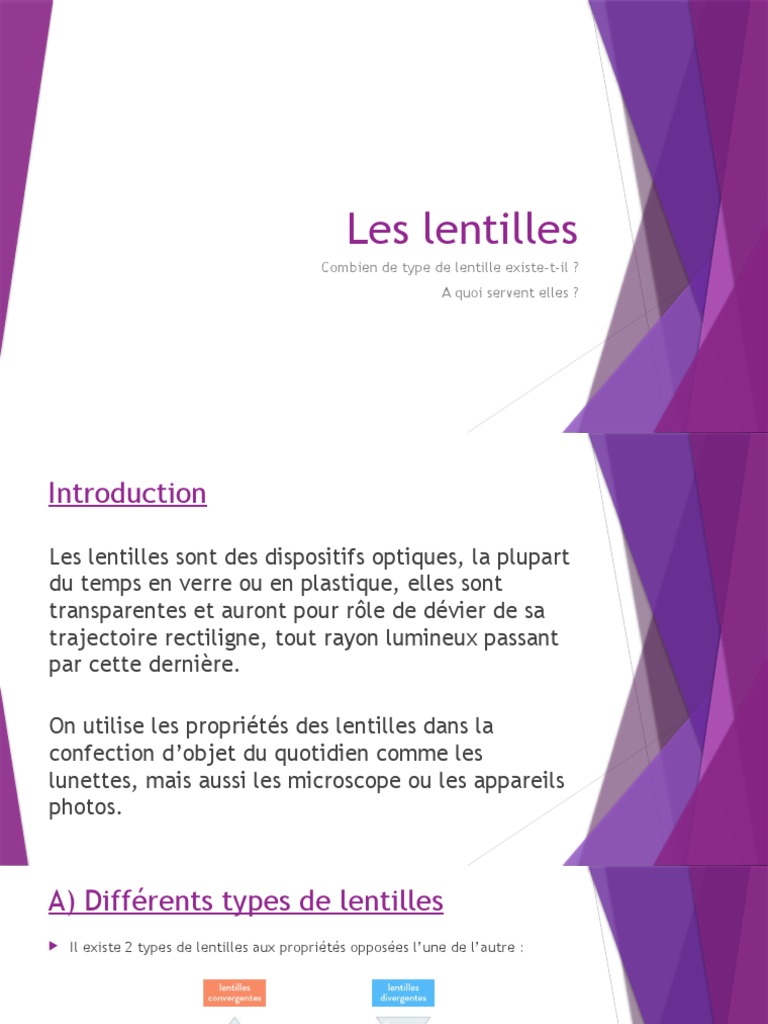 Chapitre 7 Les Lentilles | PDF | Lumière | Œil humain
