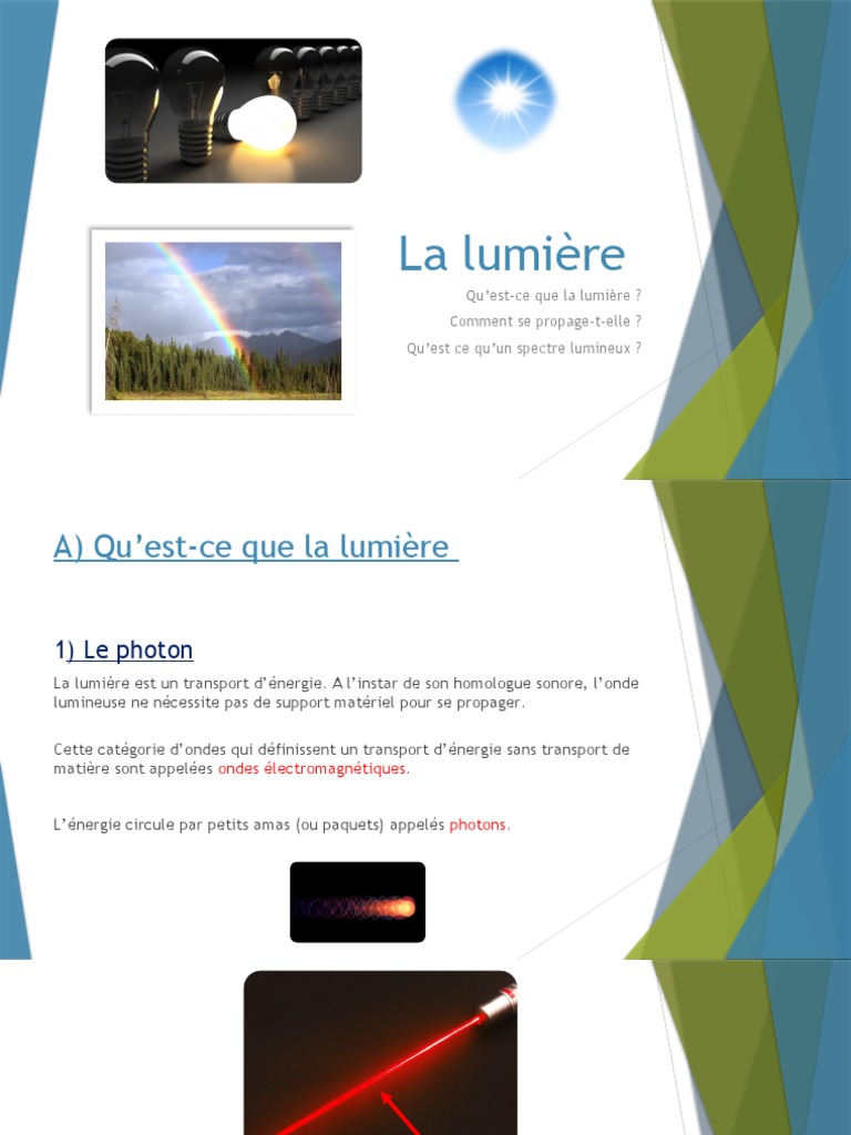 Chapitre 6 La Lumiere | PDF | Réfraction | Lumière