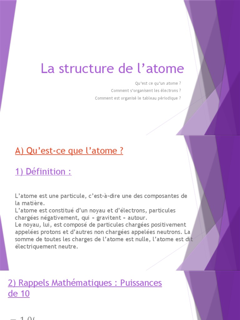 Chapitre 3 L Atome Pdf Atomes Liaison Chimique