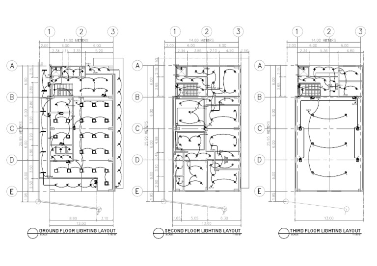 Ground Floor Lighting Layout Second Floor Lighting Layout Third Floor ...