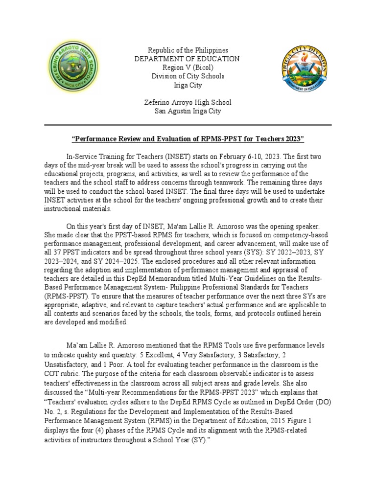 INSET 2023 - Narrative | PDF