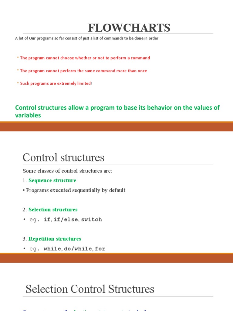 Lecture 8 Control Structures, Pseudocode and Flowcharts - 1 | PDF | Control Flow | Algorithms
