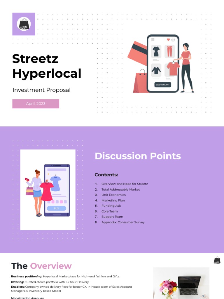 Streetz Hyperlocal Pitch Deck v6.1-1-1 | PDF | E Commerce | Fashion