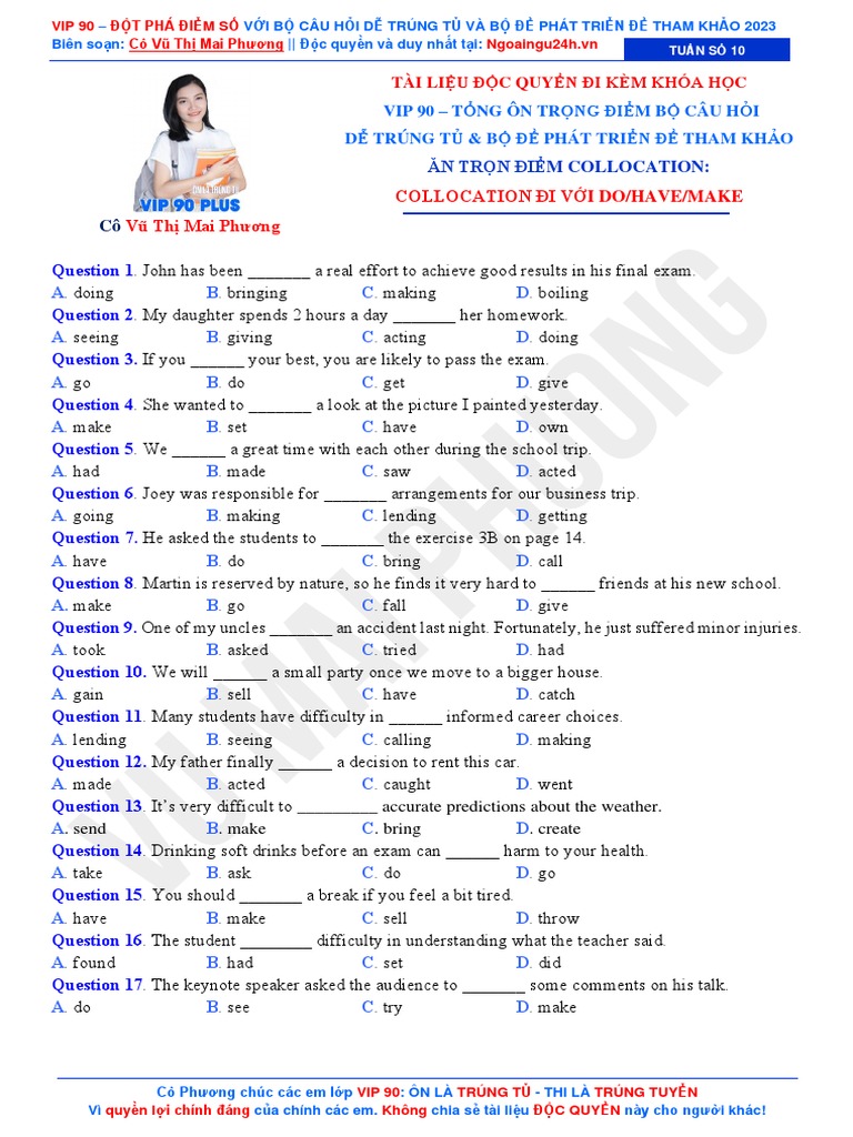 Collocation Do Have Make | PDF | Vietnam