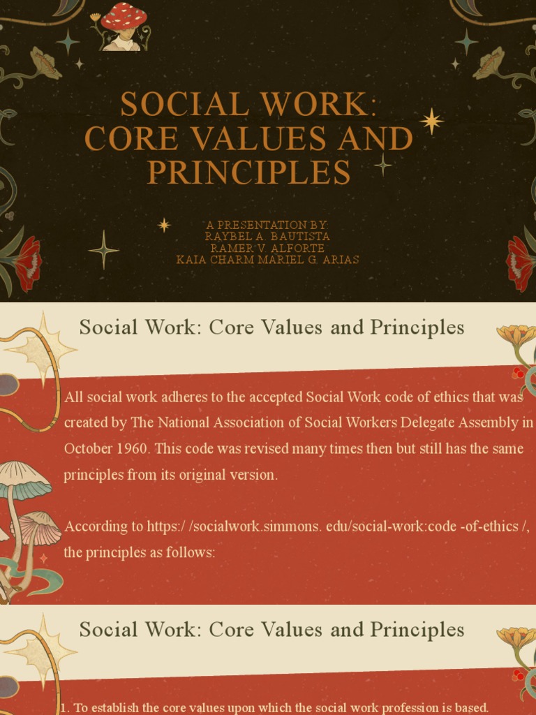 Social Work Core Values and Principles Ppt. 5 | PDF | Social Work ...