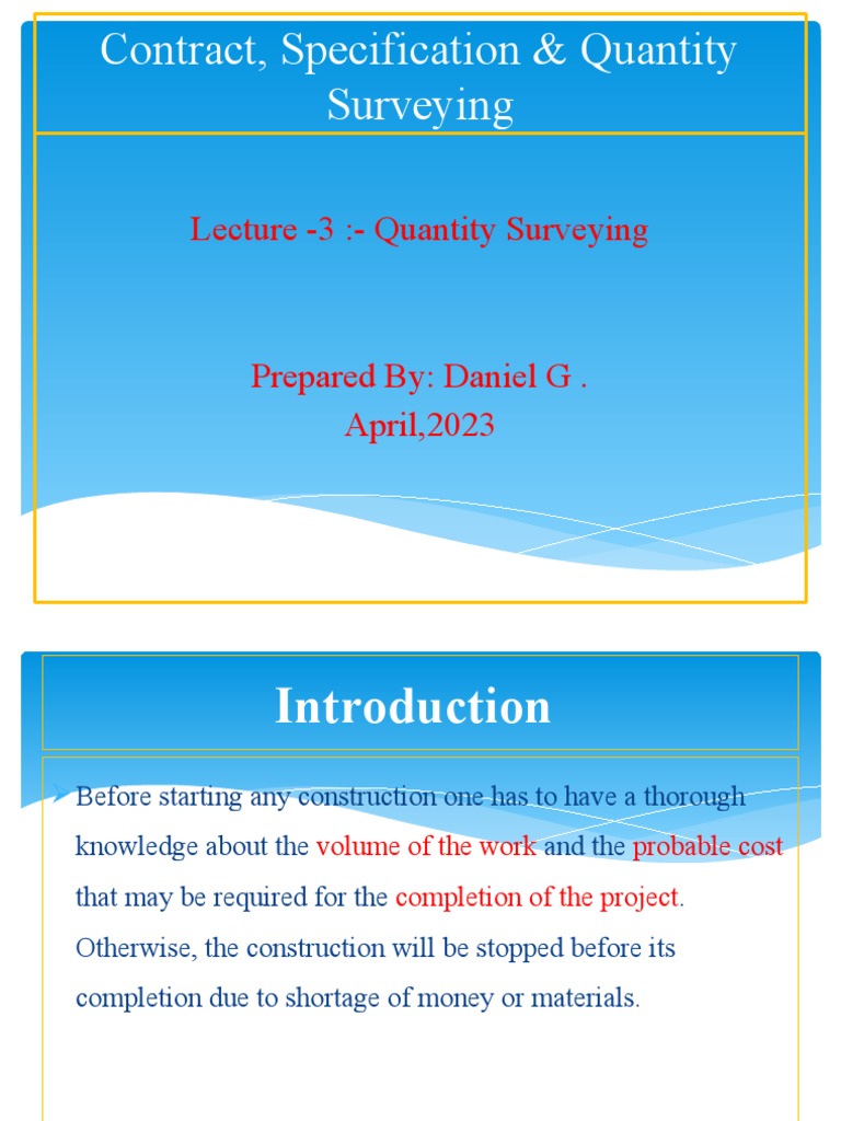 Lecture - 3 Quantity Surveying | PDF | Length | Dimension