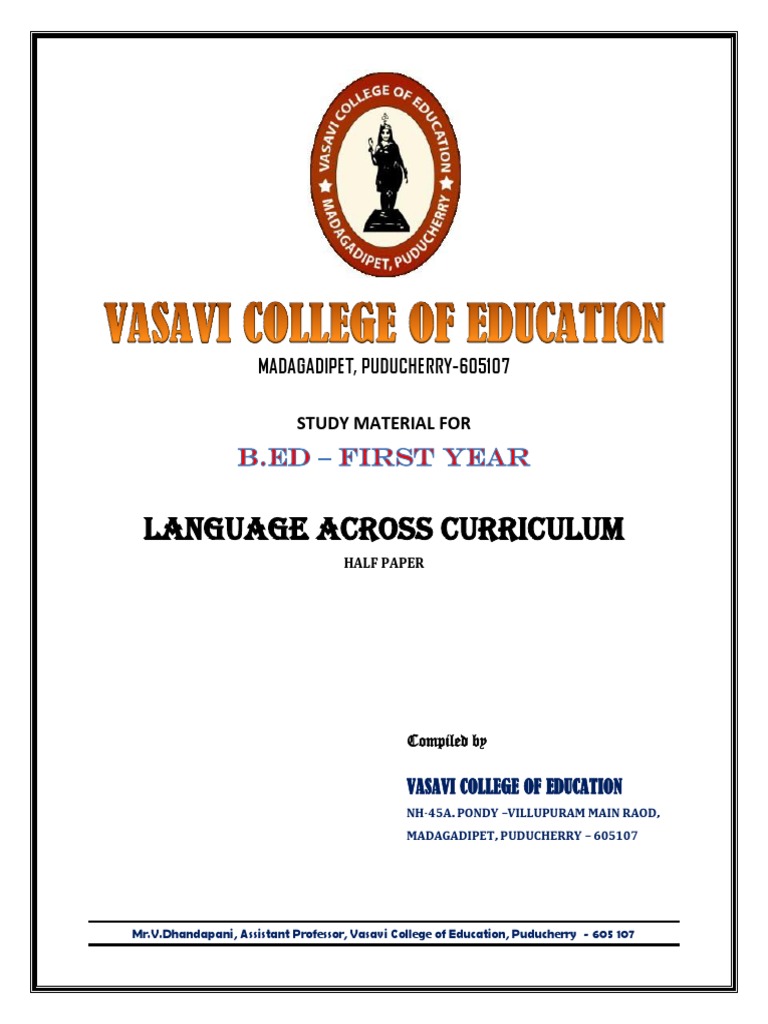 Language Across the Curriculum Overview | PDF | Thought | Communication