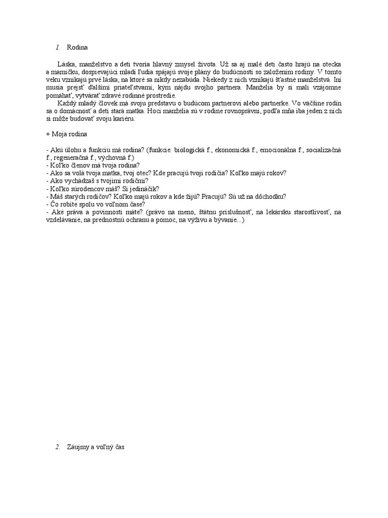 Szlovak Nyelv Tetelek 1 | PDF