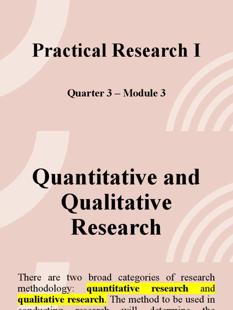 PR1 - Q3-Module 3 | PDF | Methodology | Quantitative Research