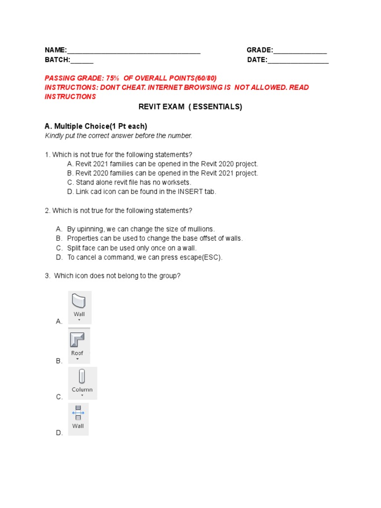 Revit Exam | PDF | Software | Computing