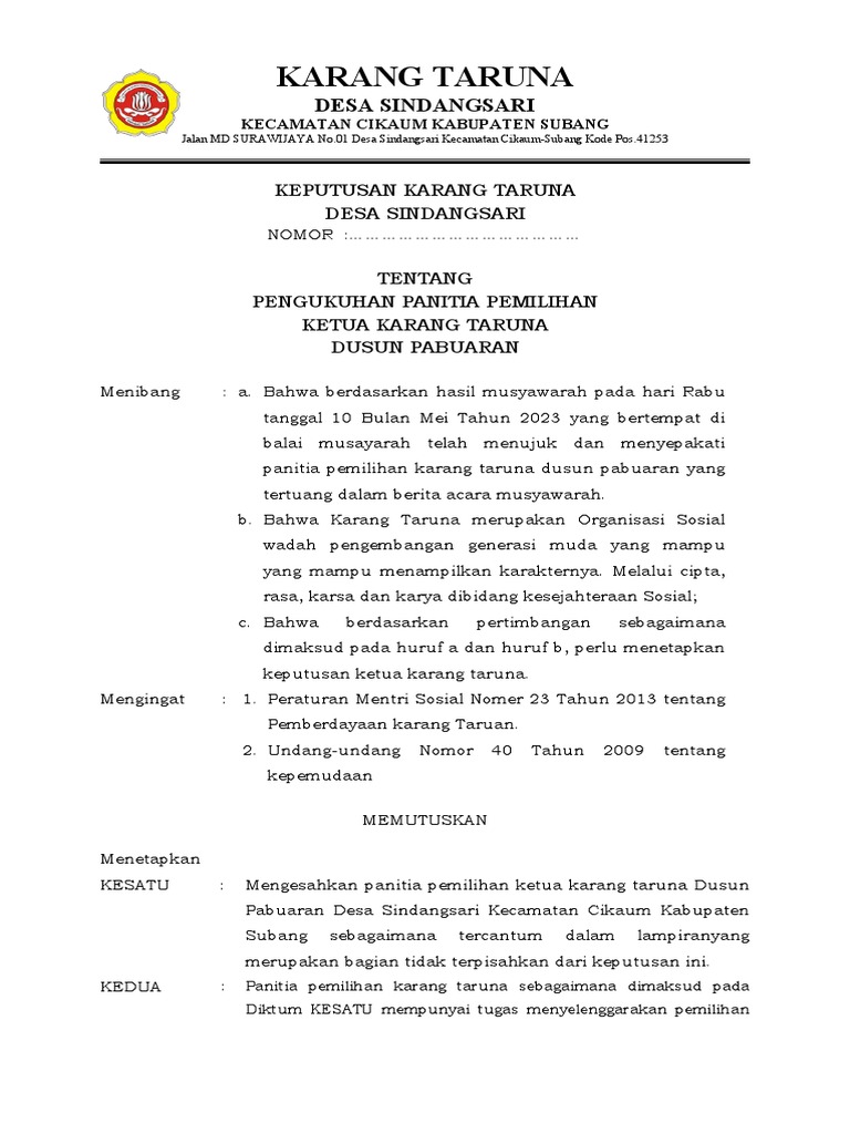 Keputusan Karang Taruna | PDF Keputusan Karang Taruna | PDF